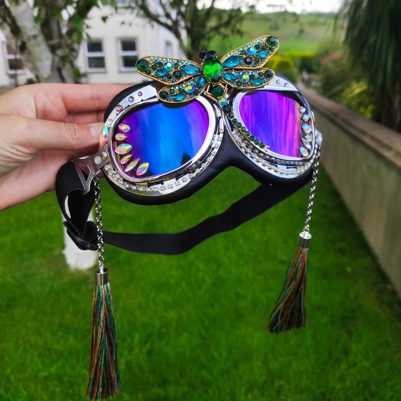 Goggles Dragonfly Burning Man Inspired Rave Tassels Costume Dust Mask ...