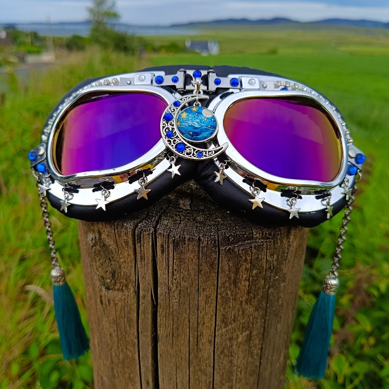 Goggles "moon" With Tassels Festival Outfit Burning Man Inspired Rave ...