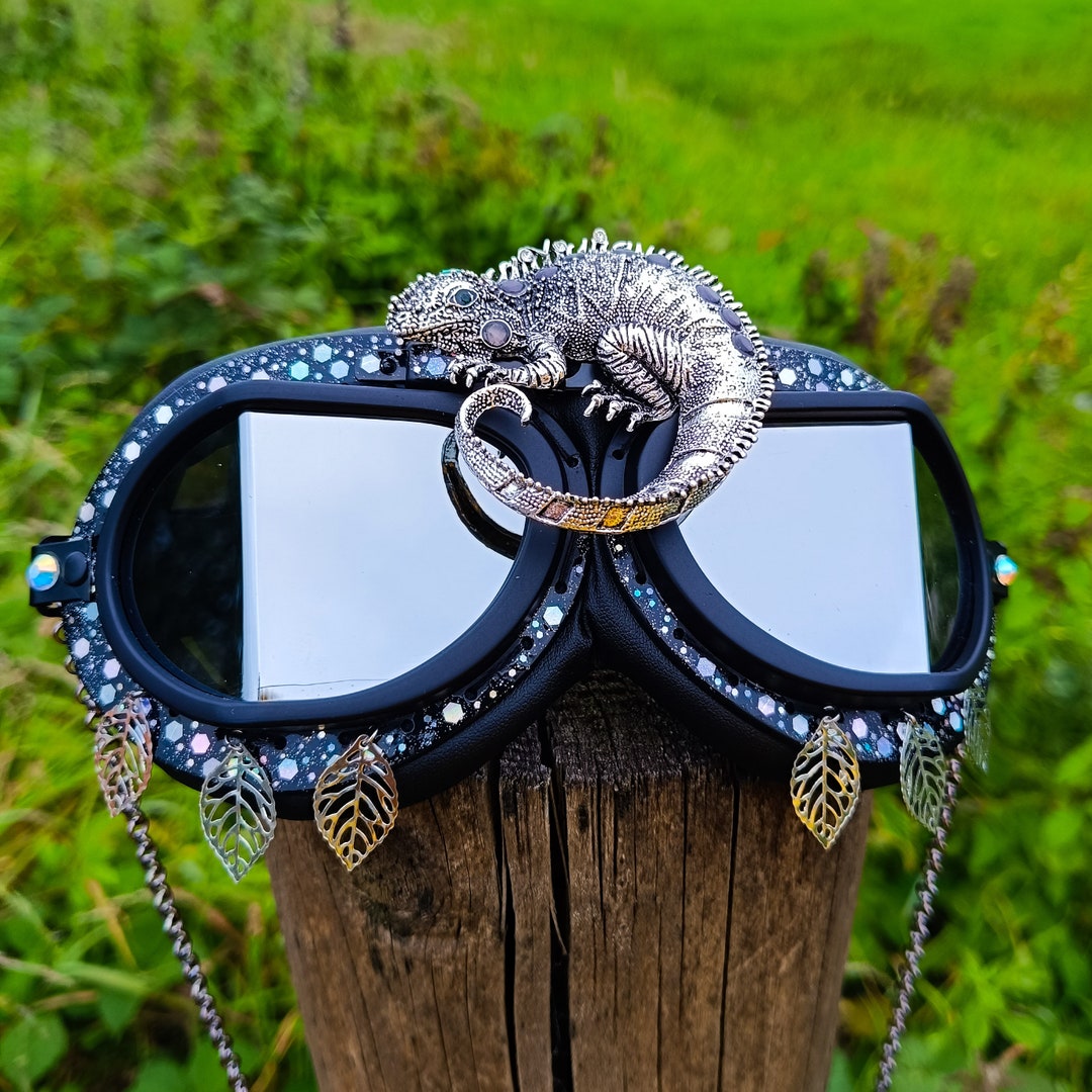 Goggles Lizard Festival Outfit Burning Man Inspired Rave Costume Wind ...