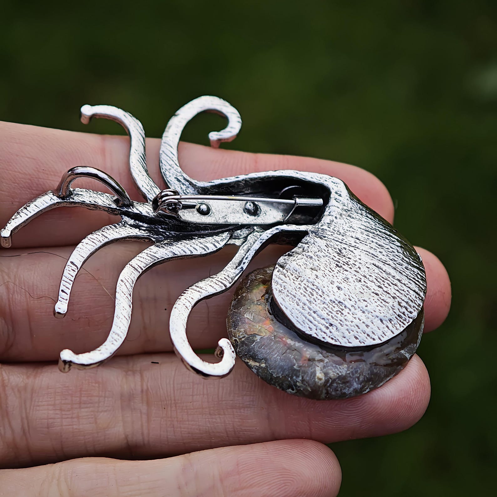 Brooch Octopus Sea Gift for Men Women Steampunk Broach With Ammonite ...