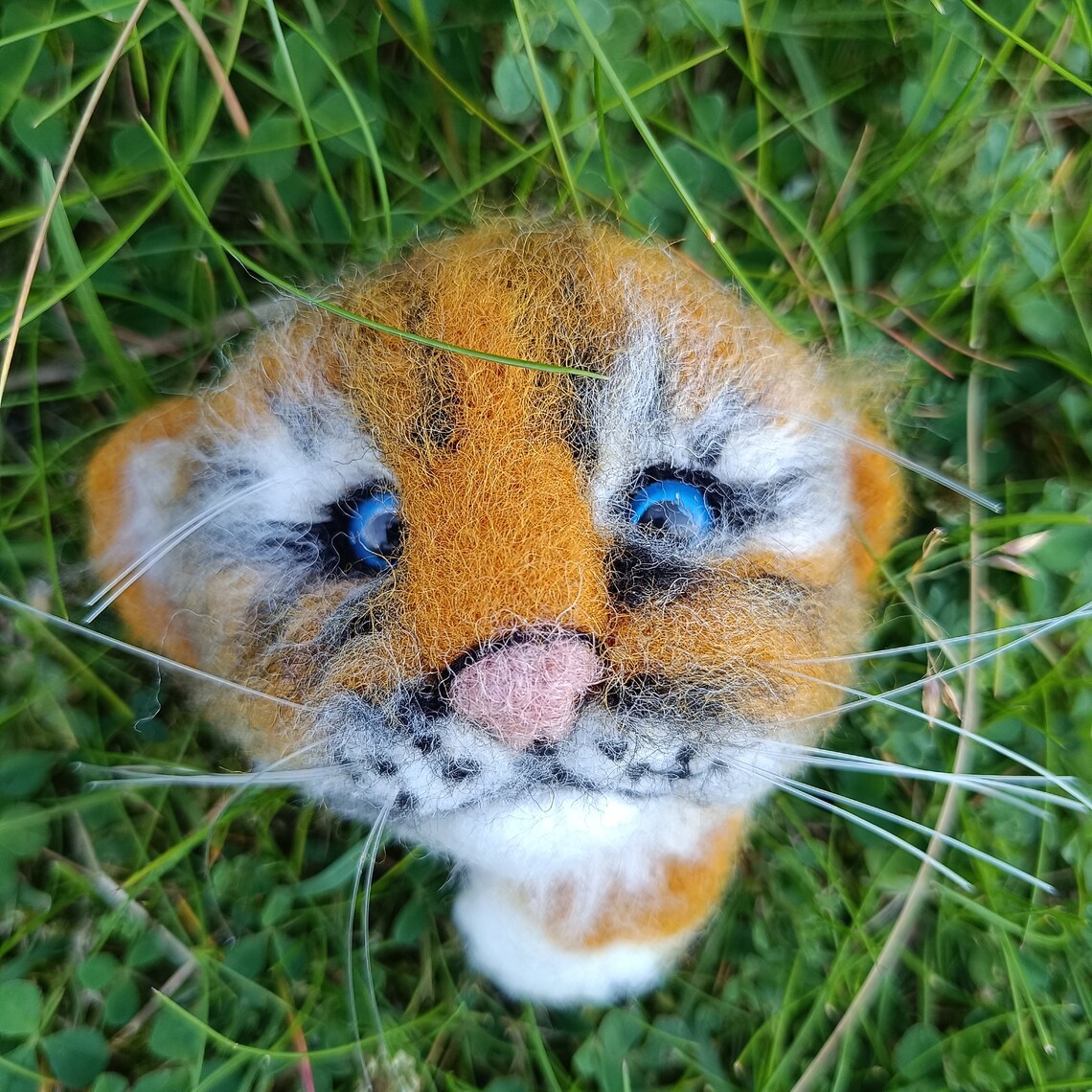 Brooch Tiger Cub Head Wool Handmade Felted Accessory Needle Felting Art ...