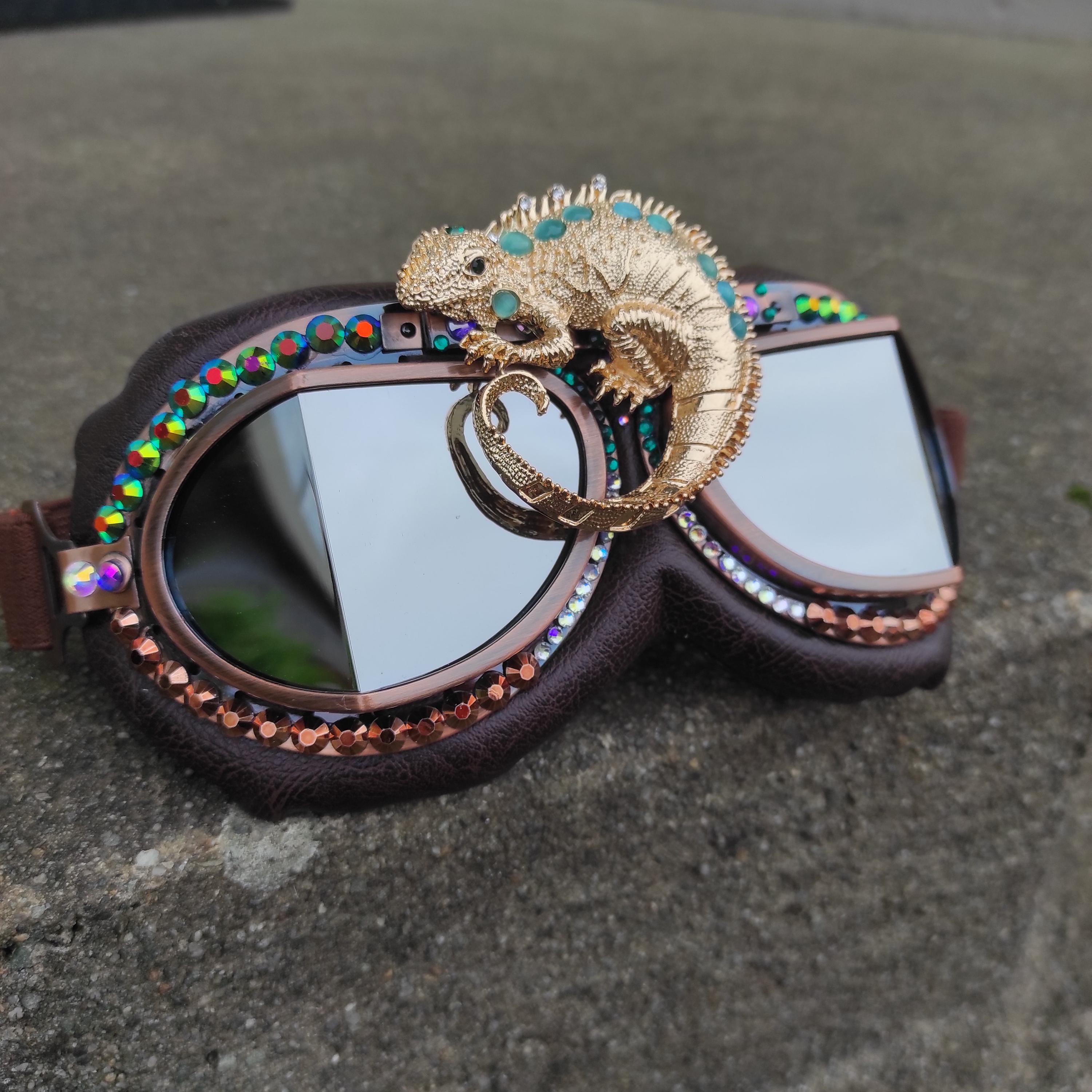 Goggles Gold Lizard Festival Outfit Burning Man Inspired Rave Costume ...