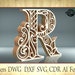 Multilayer Letter R, Home Decor, DXF, SVG, Ai, Cdr, Dwg Vector File ...