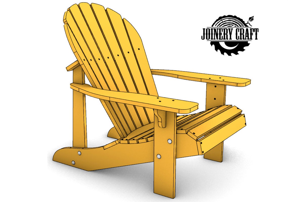 Adirondack Chair Plans, Download, DXF, DWG, SVG, Pdf Format - Etsy