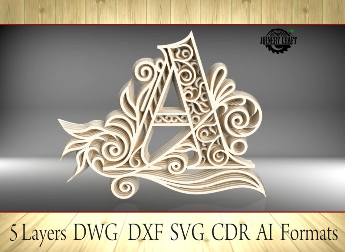 Multilayer Letter A Home Decor DXF SVG Ai Cdr Dwg Vector - Etsy