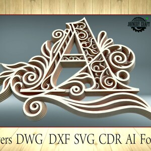 Multilayer Letter A, Home Decor, DXF, SVG, Ai, Cdr, Dwg Vector File ...