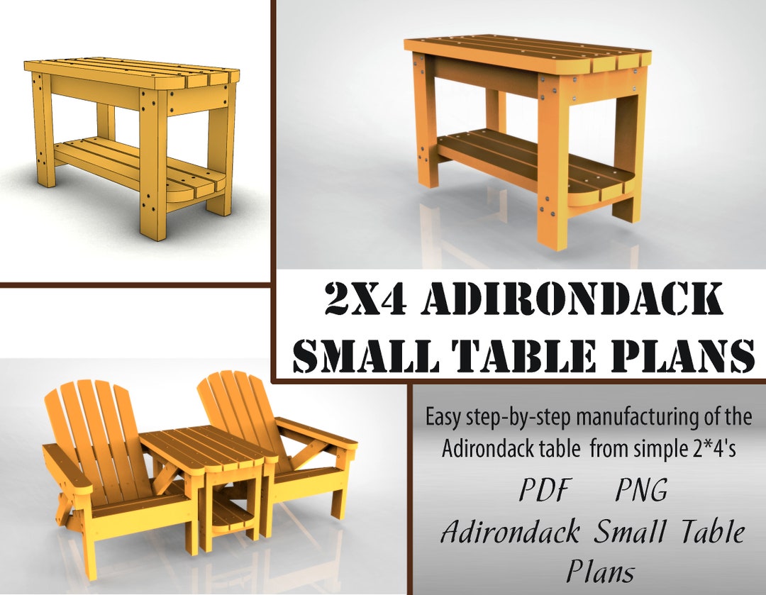 Adirondack Style Small Table Plans, Download, PDF, PNG Format - Etsy