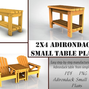 Adirondack Style Small Table Plans, Download, PDF, PNG Format - Etsy