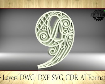 Multilayer Letter A-Z, Home Decor, Dxf, Svg, DWG, AI, CDR File Format ...
