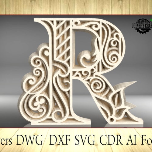 Multilayer Letter B Home Decor DXF SVG Ai Cdr Dwg Vector - Etsy