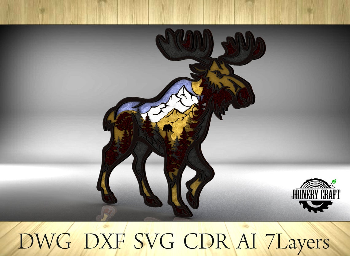 Multilayer Moose Mandala 7 Layers for Laser and Cutter Machines, Home ...