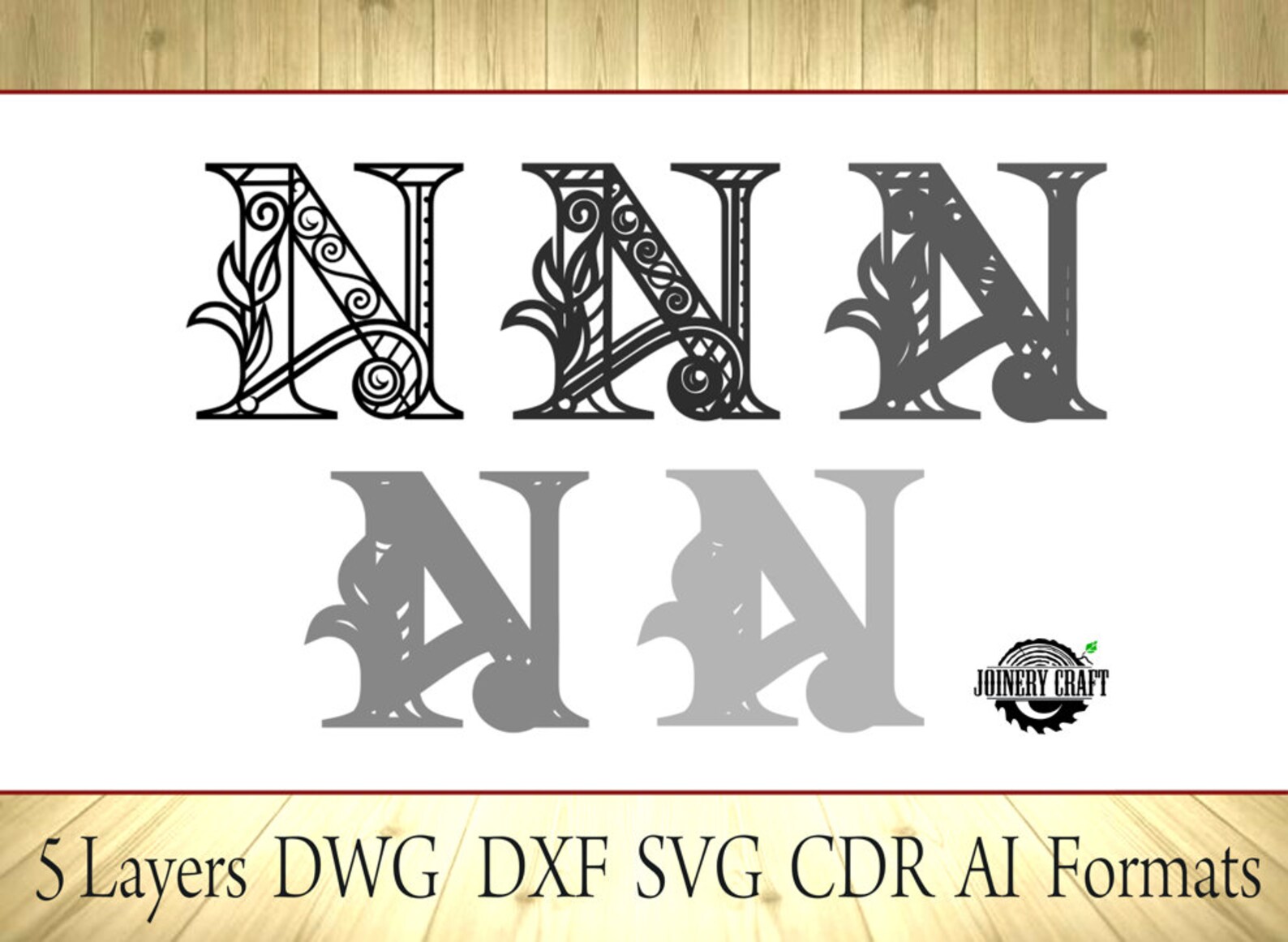 Multilayer Letter N, Home Decor, DXF, SVG, Ai, Cdr, Dwg Vector File ...