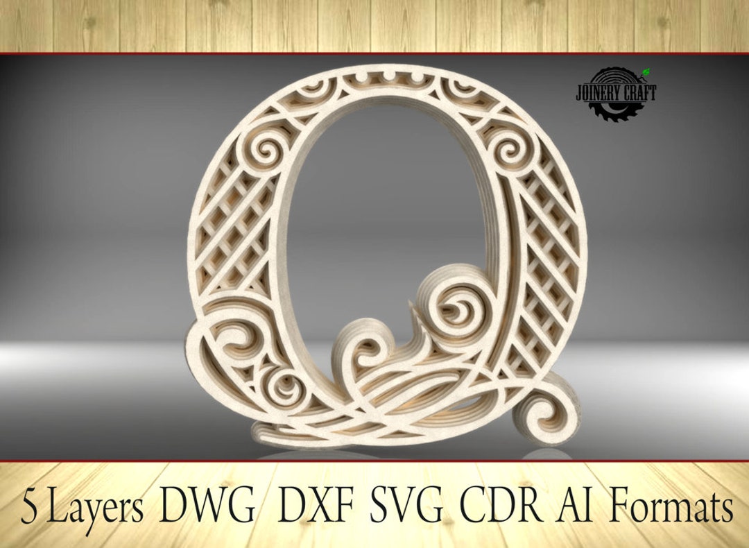 Multilayer Letter O, Home Decor, DXF, SVG, Ai, Cdr, Dwg Vector File ...