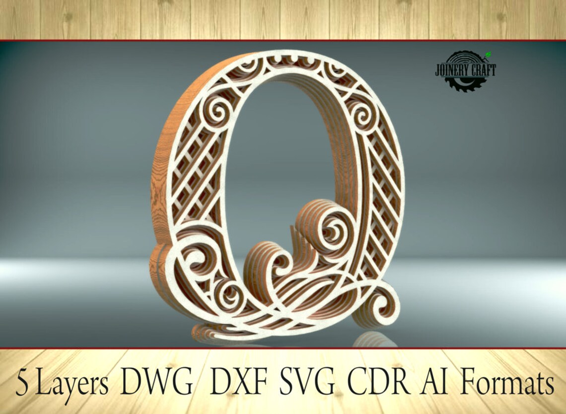Multilayer Letter O, Home Decor, DXF, SVG, Ai, Cdr, Dwg Vector File ...