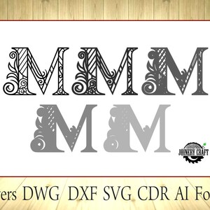 Multilayer Letter M, Home Decor, DXF, SVG, Ai, Cdr, Dwg Vector File ...
