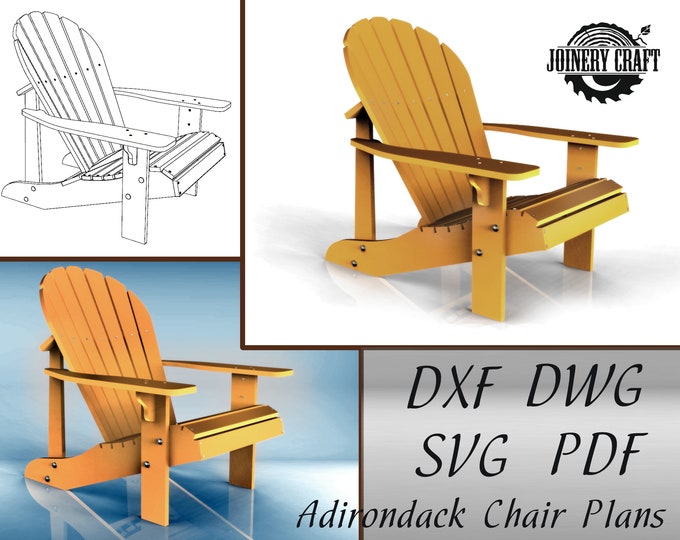 Laser Cut Tiered Tray Adirondack Chair ** DIGITAL DOWNLOAD** Glowforge ...