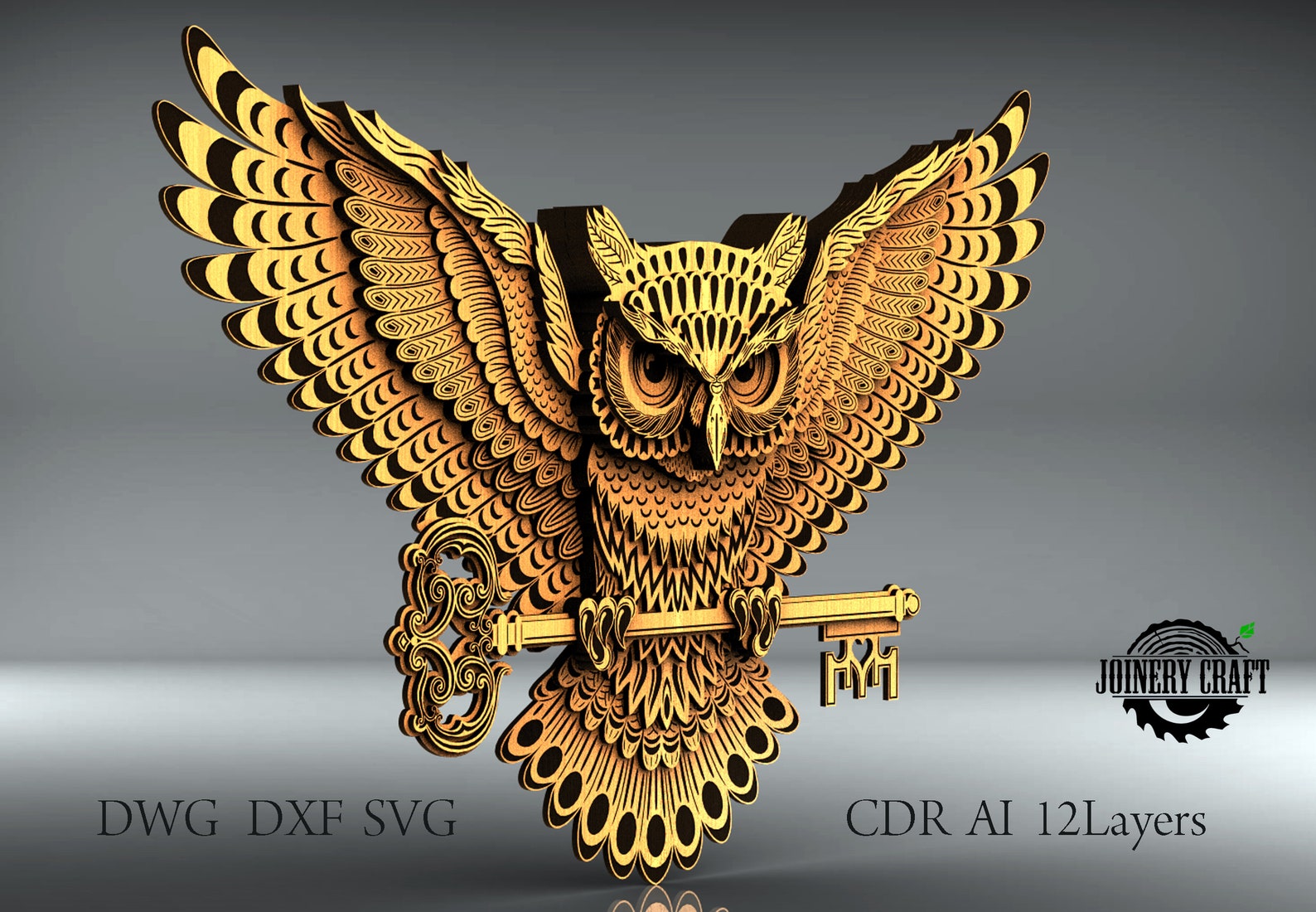 Multilayer Owl Mandala 12 Layers for Laser, Cutter Machines, Home Decor ...