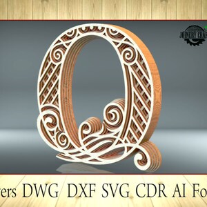 Multilayer Letter O, Home Decor, DXF, SVG, Ai, Cdr, Dwg Vector File ...
