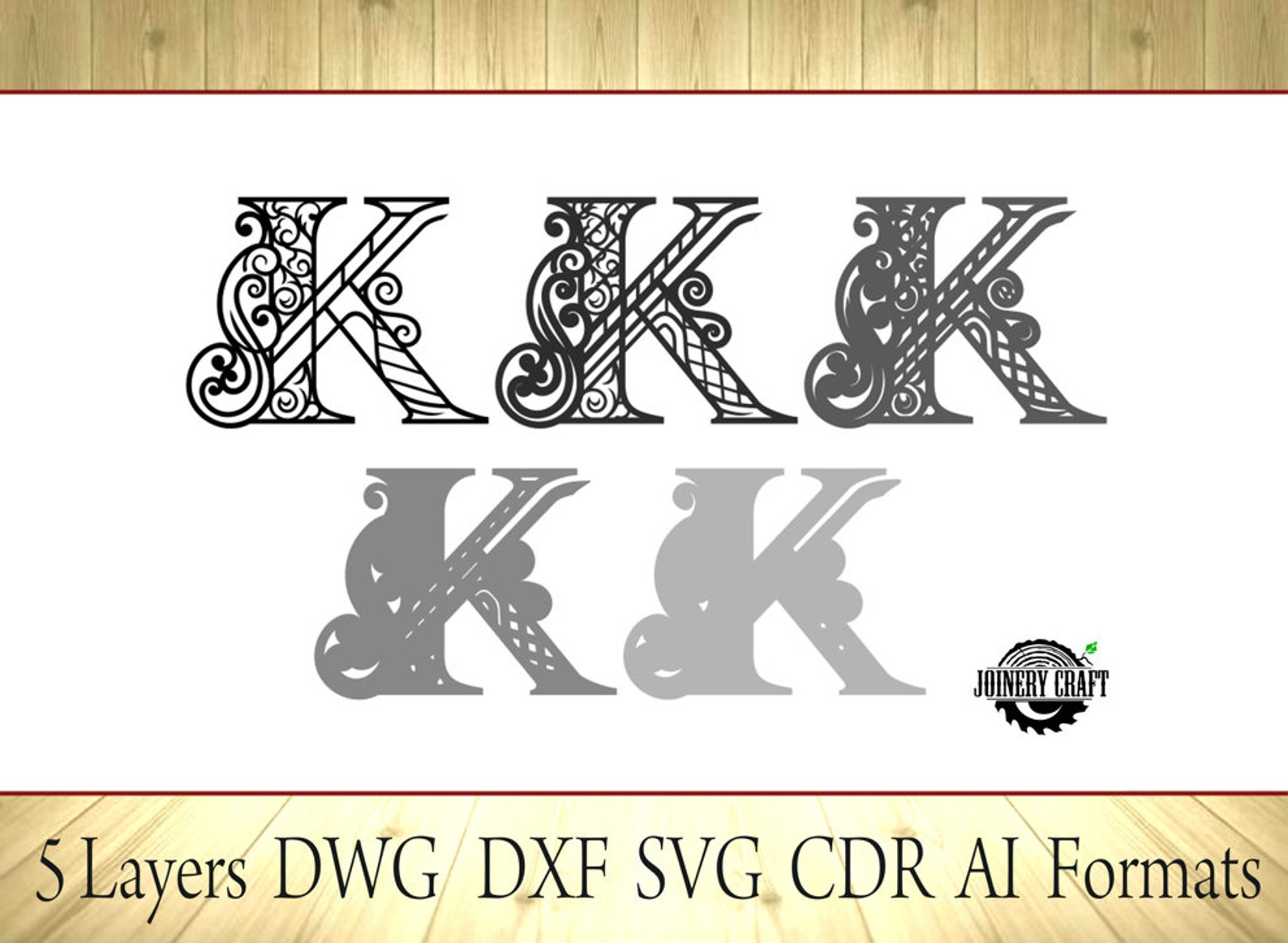 Multilayer Letter K Home Decor DXF SVG Ai Cdr Dwg Vector - Etsy