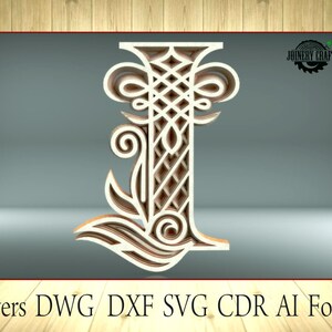 Multilayer Letter I, Home Decor, DXF, SVG, Ai, Cdr, Dwg Vector File ...