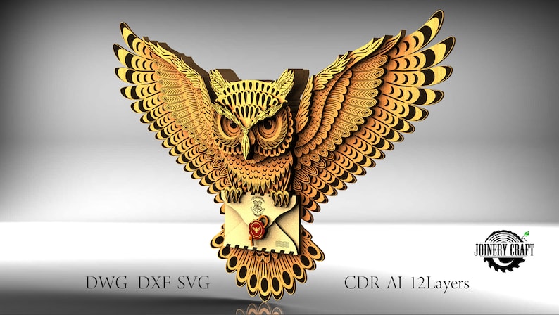 Multilayer Owl Mandala 12 Layers for Laser and Cutter Machines, Home ...