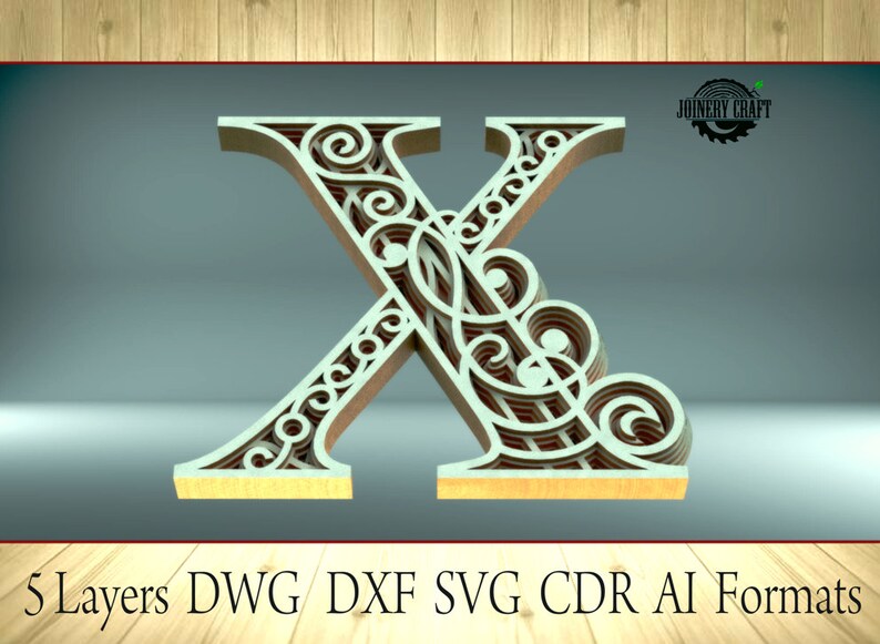 Multilayer Letter X, Home Decor, DXF, SVG, Ai, Cdr, Dwg Vector File ...