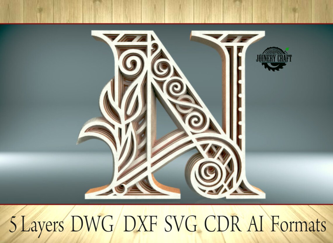 Multilayer Letter N Home Decor DXF SVG Ai Cdr Dwg Vector - Etsy