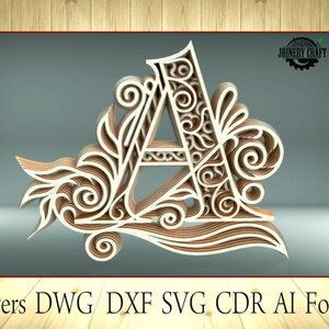 Multilayer Letter A, Home Decor, DXF, SVG, Ai, Cdr, Dwg Vector File ...