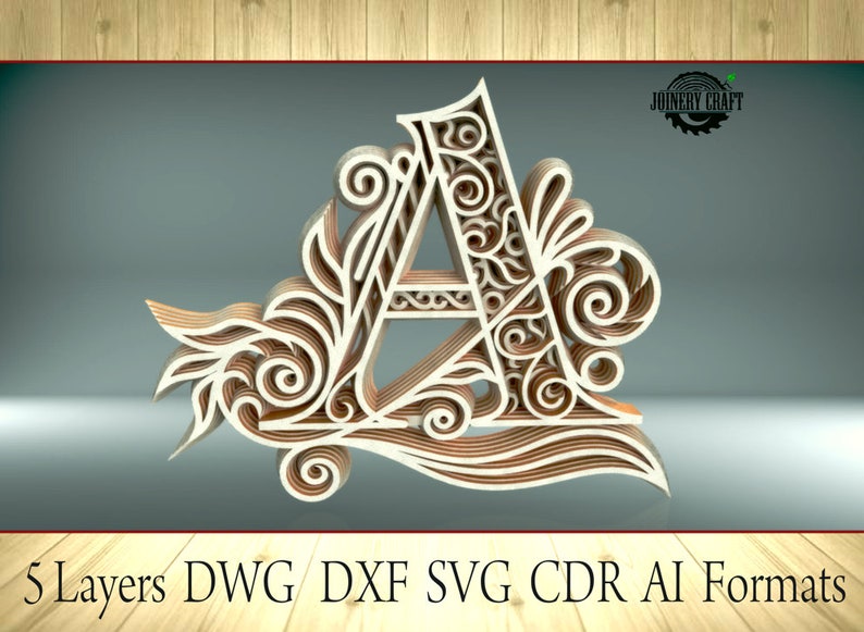 Multilayer Letter A Home Decor DXF SVG Ai Cdr Dwg Vector - Etsy