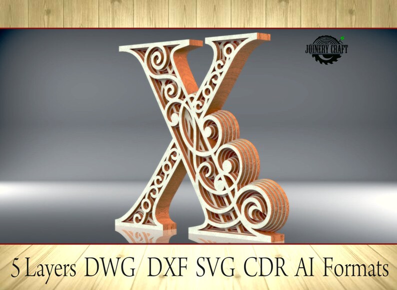 Multilayer Letter X, Home Decor, DXF, SVG, Ai, Cdr, Dwg Vector File ...