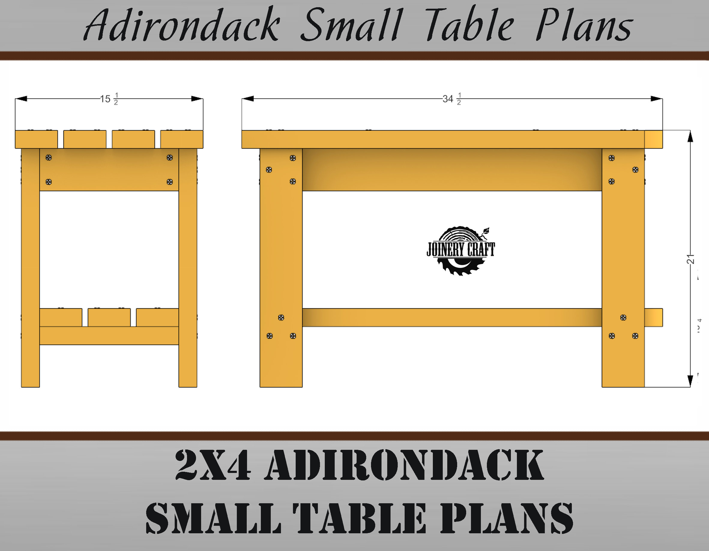 Adirondack Style Small Table Plans, Download, PDF, PNG Format - Etsy