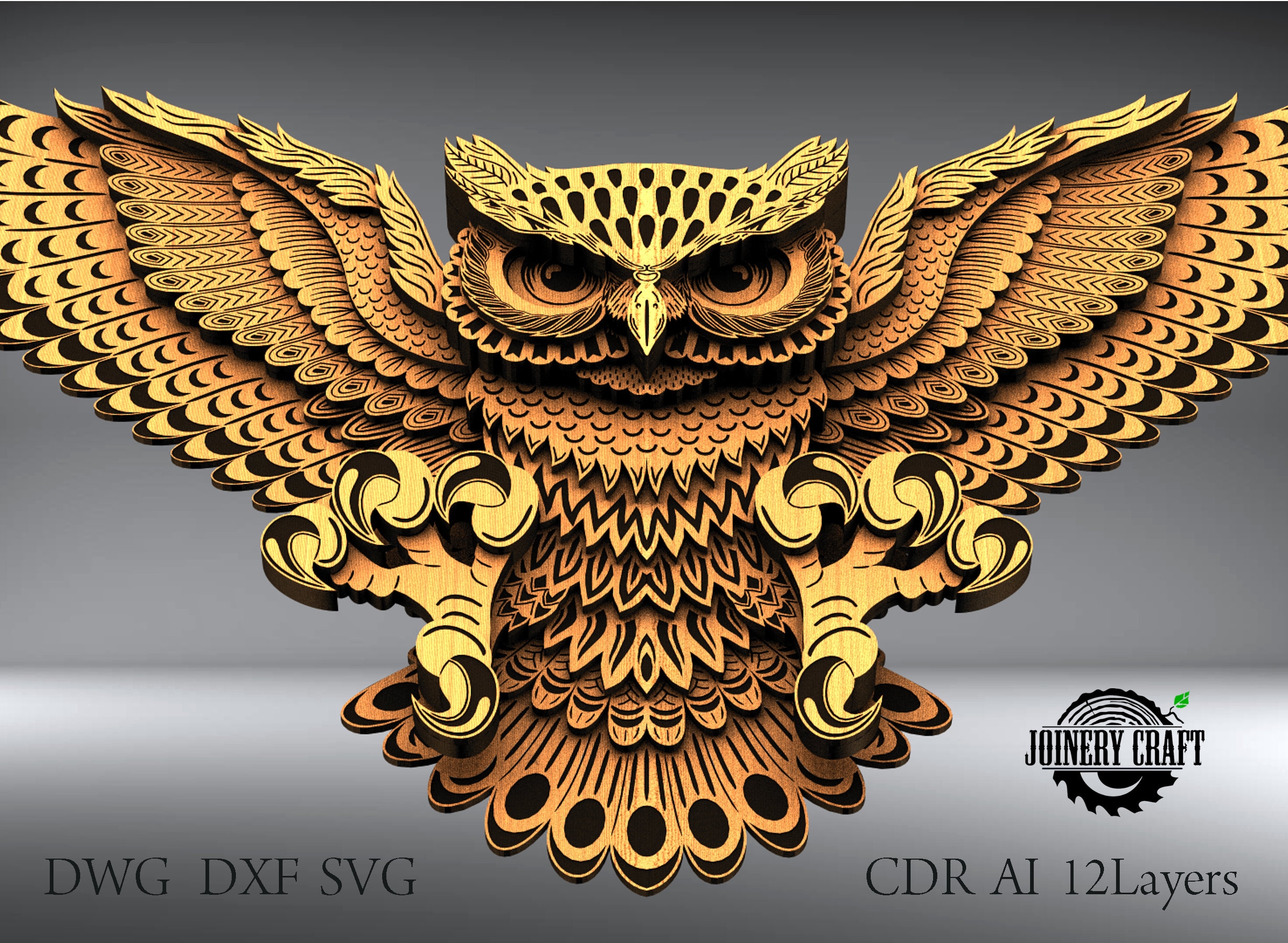 Multilayer Owl Mandala 12 Layers for Laser and Cutter - Etsy