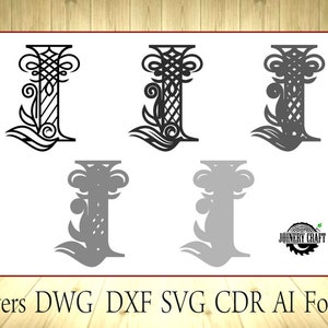 Multilayer Letter I, Home Decor, DXF, SVG, Ai, Cdr, Dwg Vector File ...