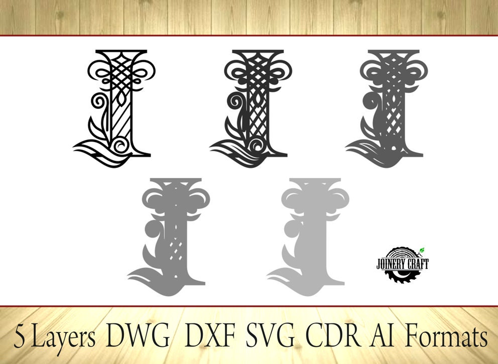 Multilayer Letter I, Home Decor, DXF, SVG, Ai, Cdr, Dwg Vector File ...