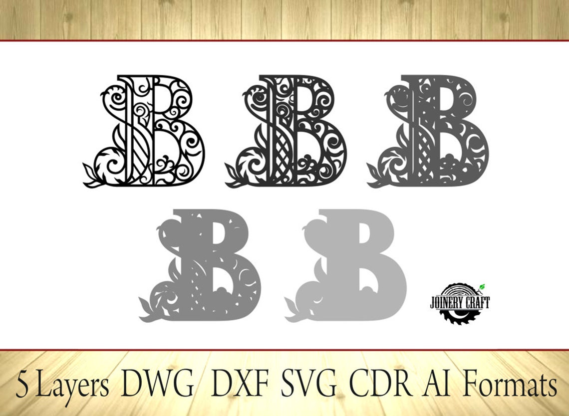 Multilayer Letter B Home Decor DXF SVG Ai Cdr Dwg Vector - Etsy