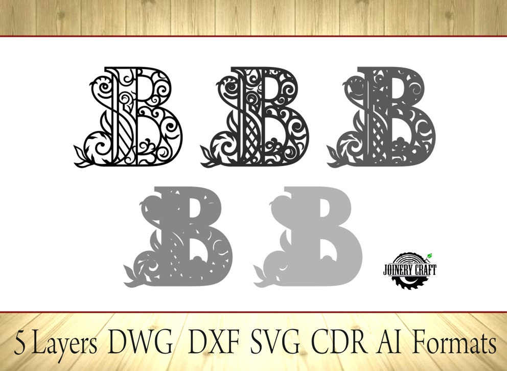 Multilayer Letter B Home Decor DXF SVG Ai Cdr Dwg Vector - Etsy