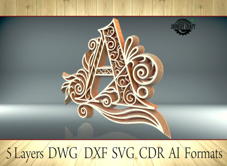 Multilayer Letter A Home Decor DXF SVG Ai Cdr Dwg Vector - Etsy
