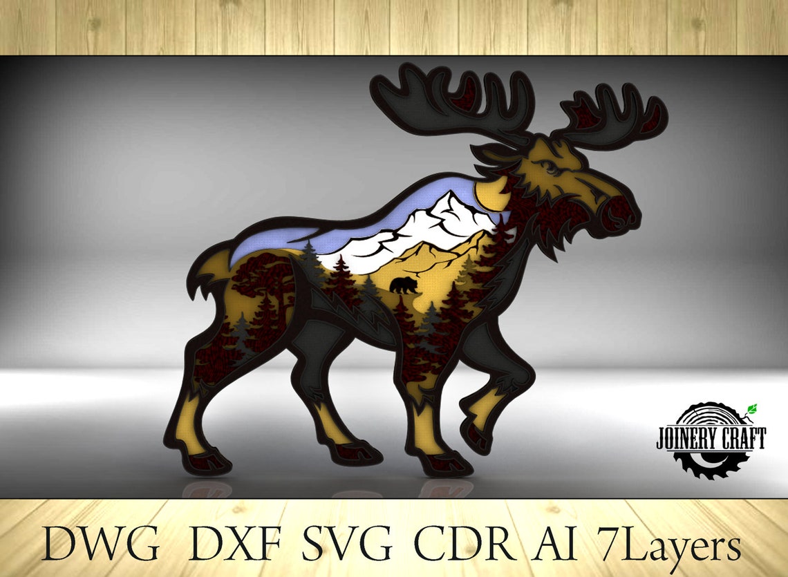 Multilayer Moose Mandala 7 Layers for Laser and Cutter Machines, Home ...