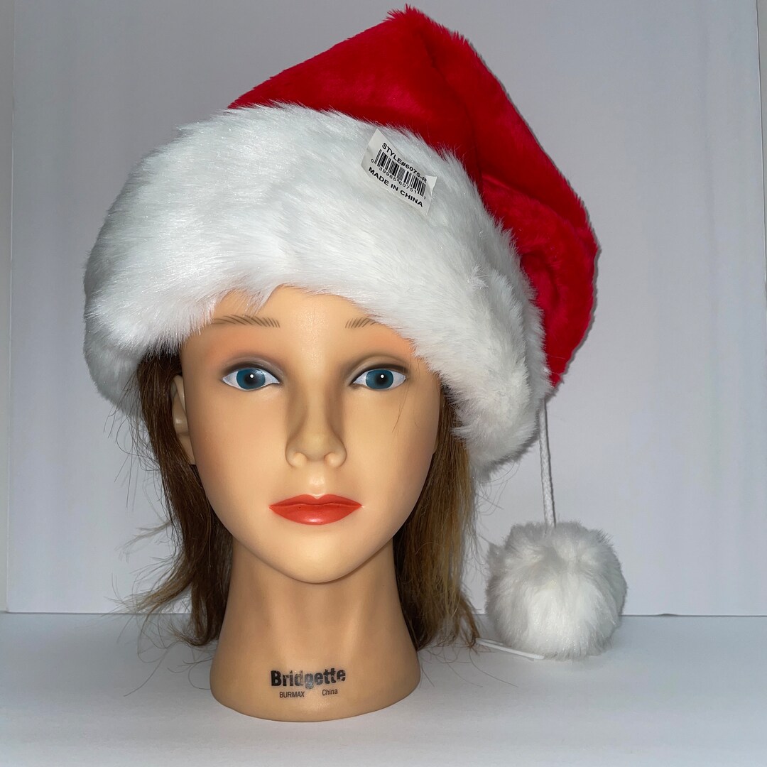 Halco Santa Claus Red Plush Hat Christmas Costume Accessory - Etsy