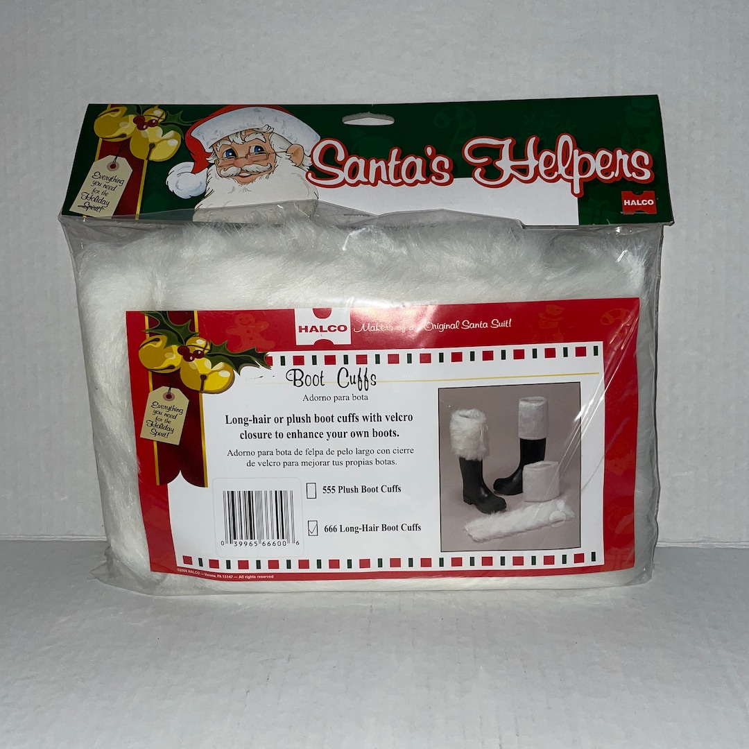 Halco Santa Claus Luxurious Long-hair Boot Cuffs Christmas Costume ...