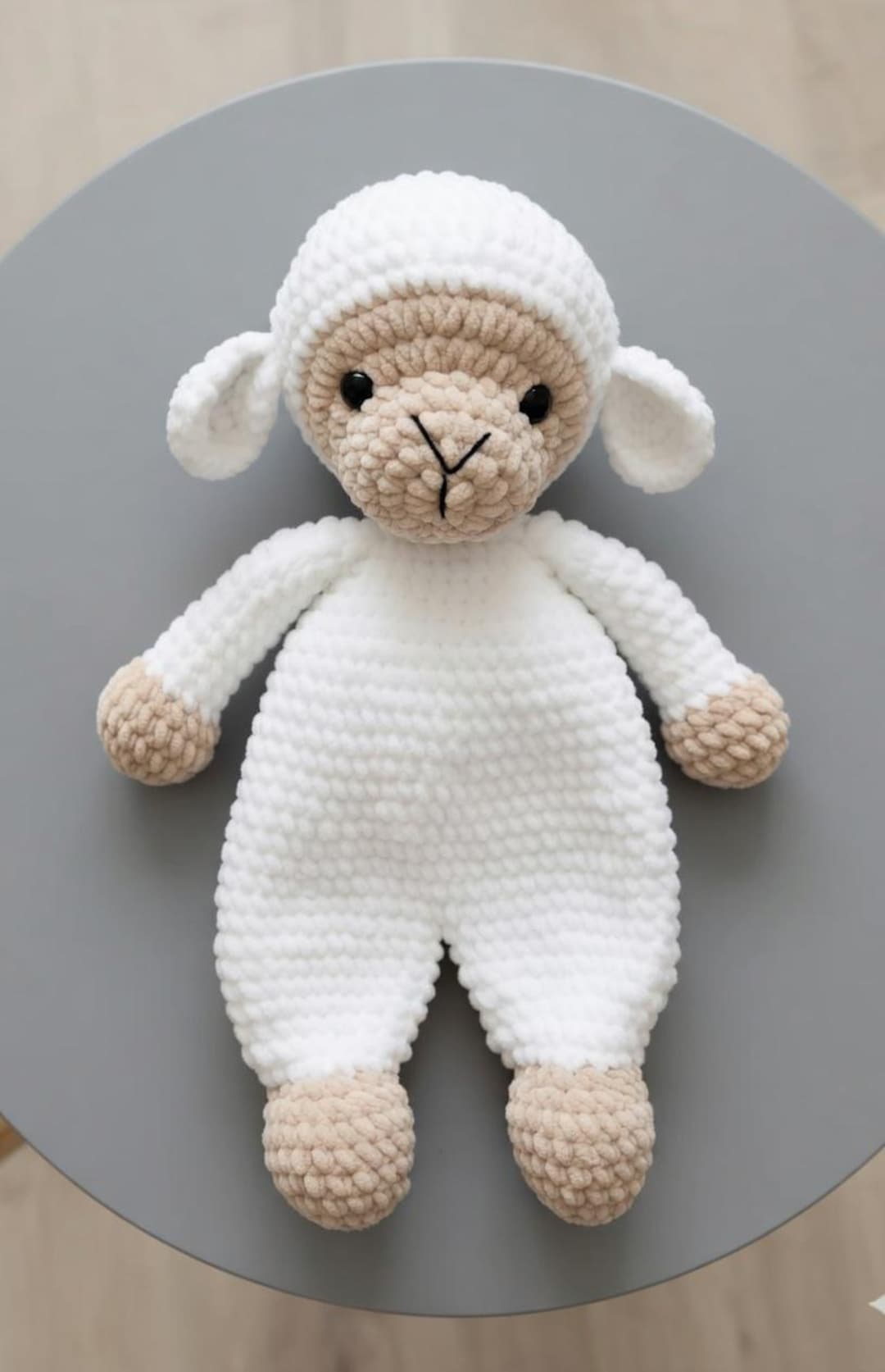 Lamb Lovey Crochet Pattern, Cute Sheep Snuggler Plush Toy DIY, Soft ...