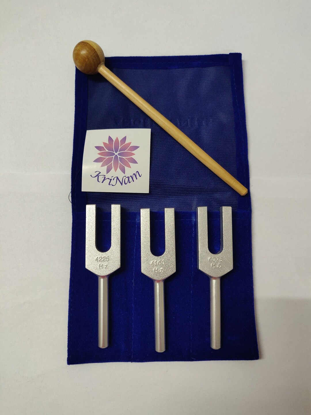 Angel Tuning Fork Set 4096,4160,4225 Hz With Wood Mallet and Printed ...