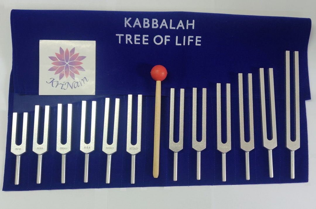 12 Pc Kabbalah Tree of Life Tuning Fork Set for Healing With Printed ...