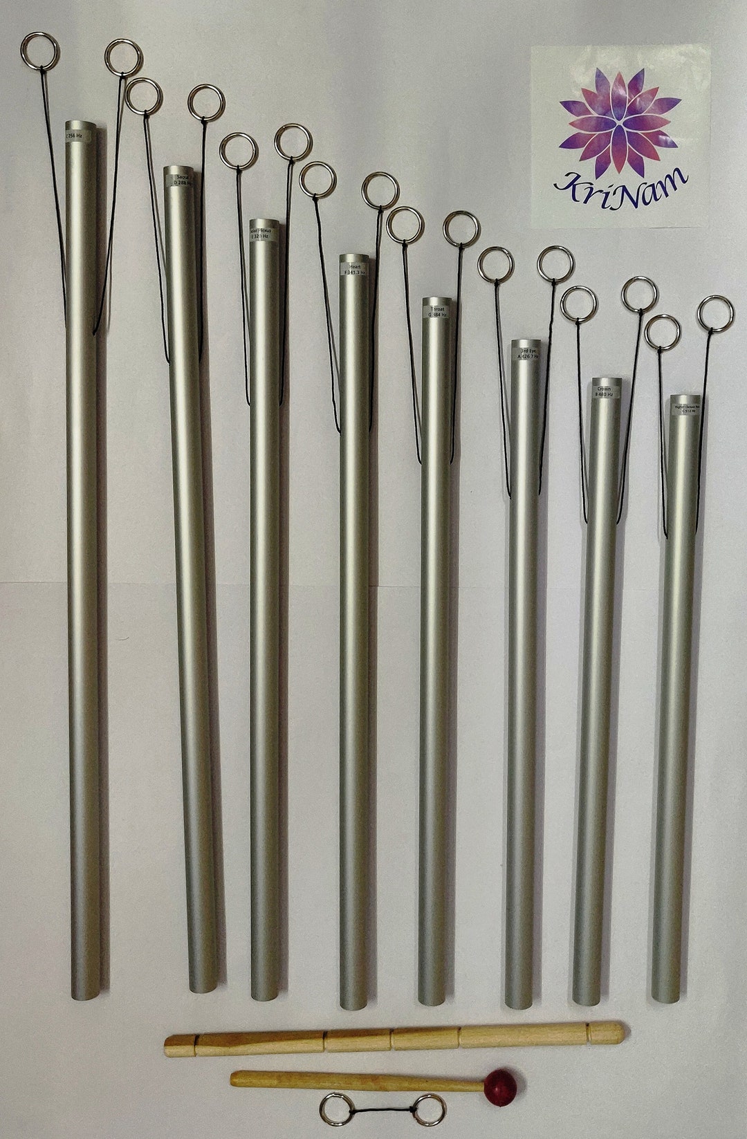 8 Pc Harmonic Tuned Pipes Chime for Sound Healing Relaxation With Hand ...