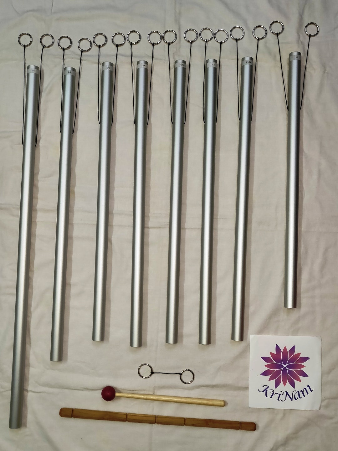 Fibonacci Healing Pipes – 8 Tuned Aluminum Chimes With Hand Stand ...