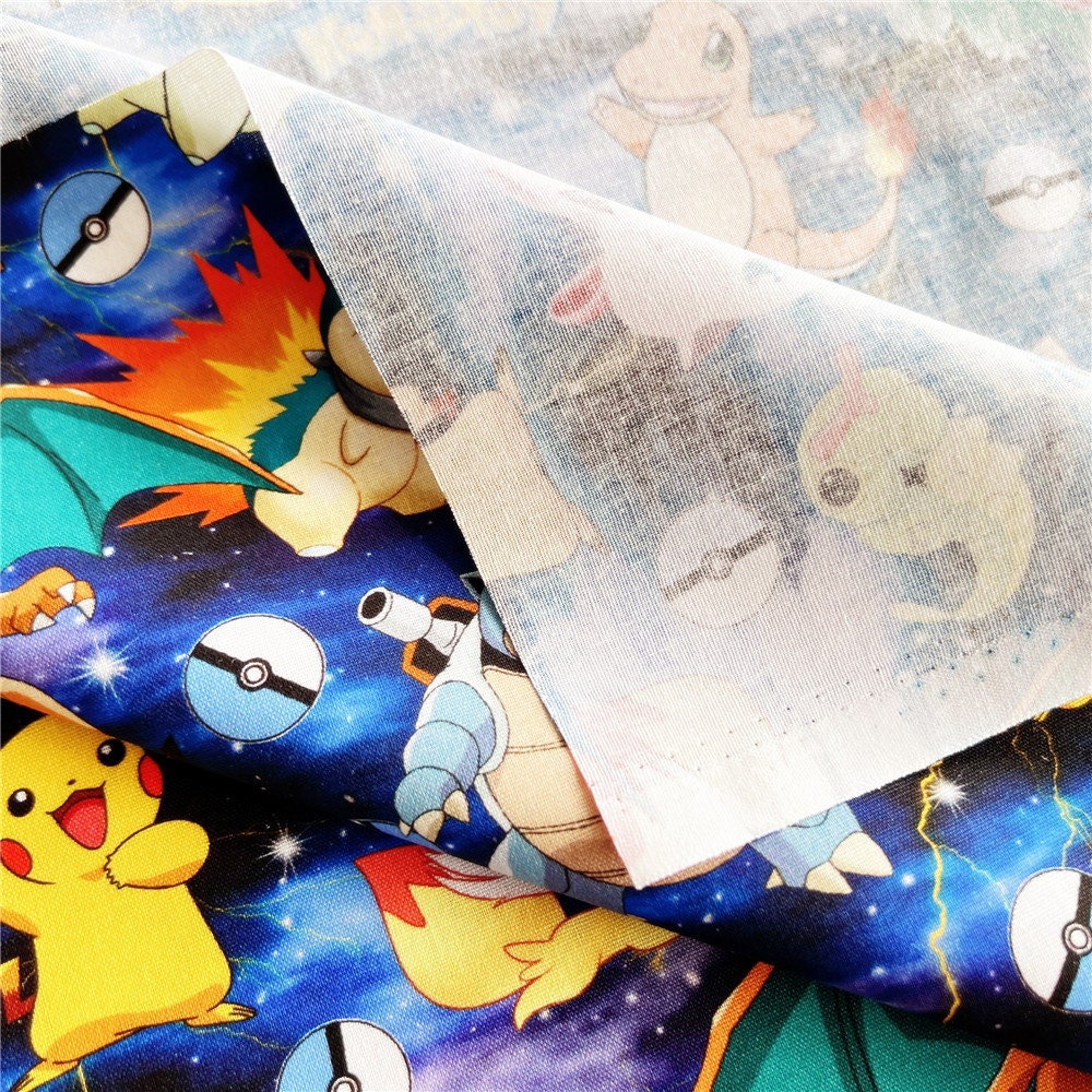 Pokemon Fabric Pocket Monster Fabric Pikachu Character Fabric - Etsy ...