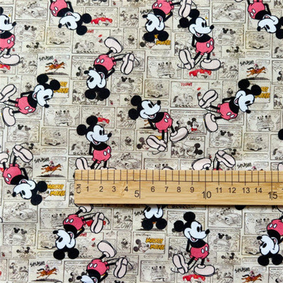 Disney Mickey Mouse Fabric Cartoon Anime Cotton Fabric by the - Etsy