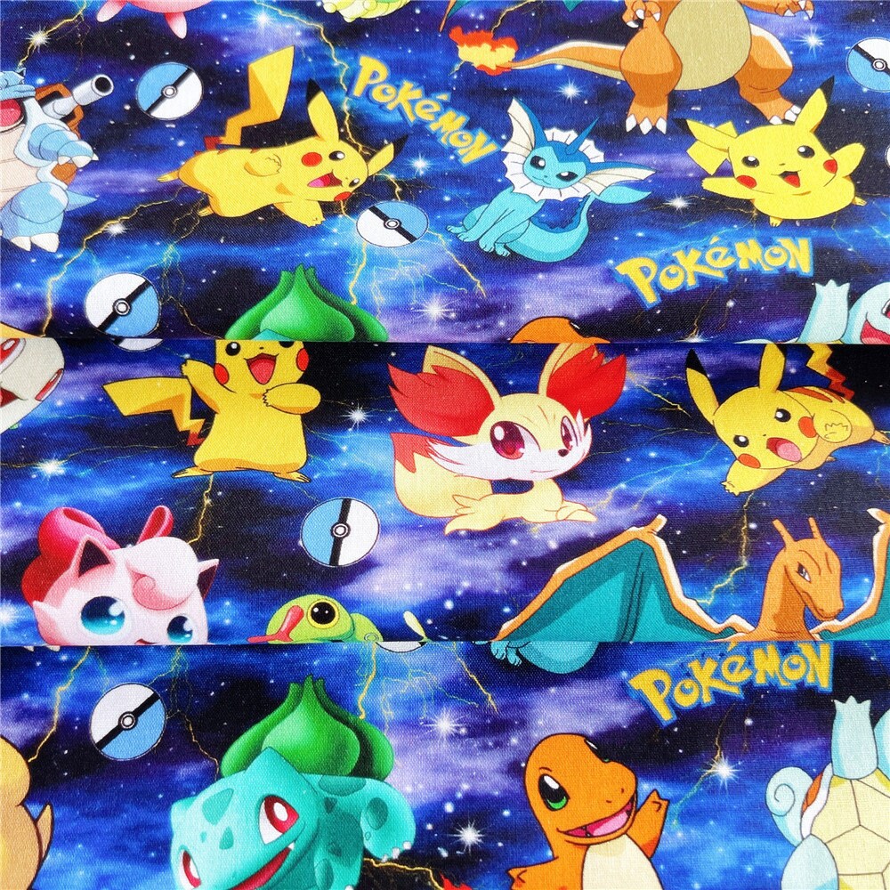 Pokemon Fabric Pocket Monster Fabric Pikachu Character Fabric - Etsy ...