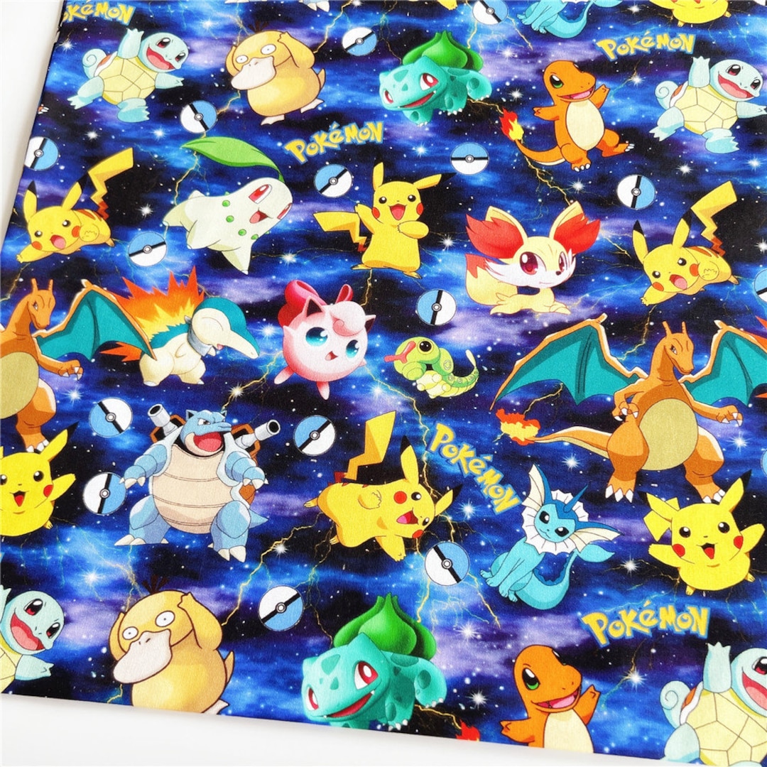 Pokemon Fabric Pocket Monster Fabric Pikachu Character Fabric Cartoon ...