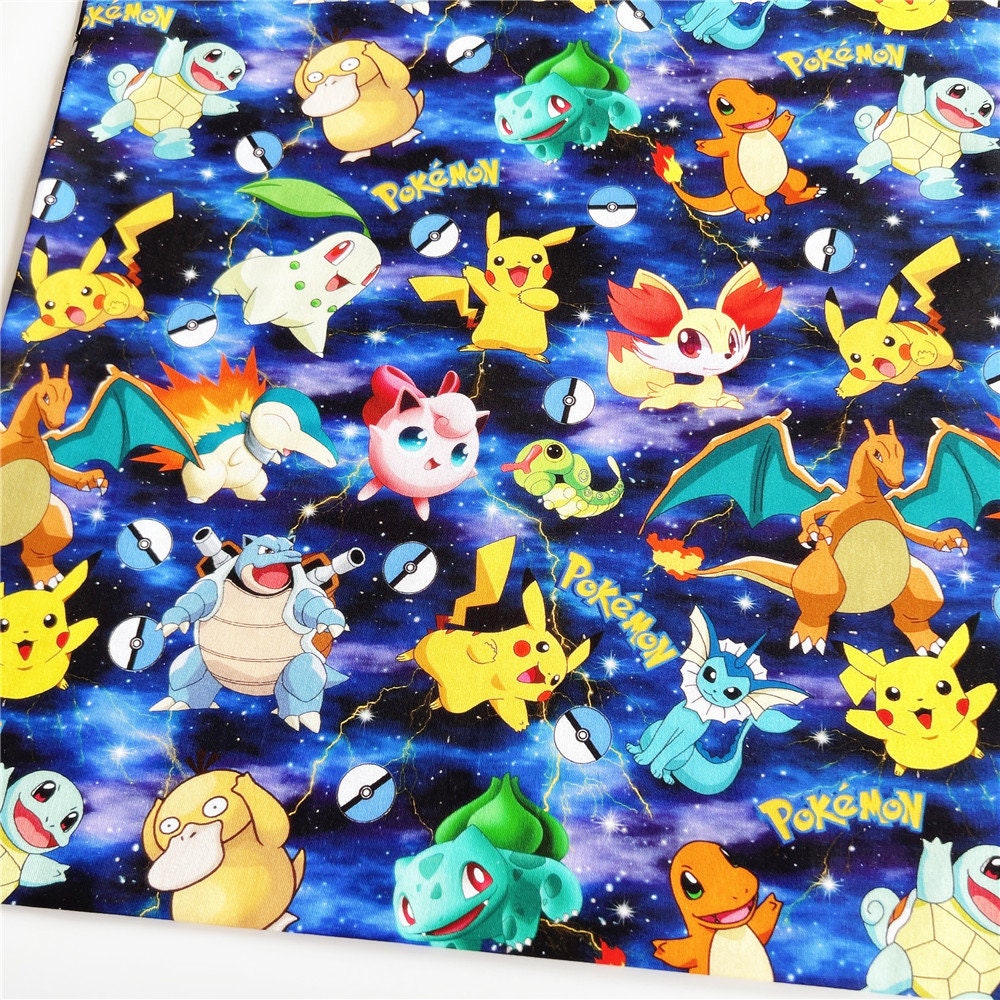 Pokemon Fabric Pocket Monster Fabric Pikachu Character Fabric - Etsy ...